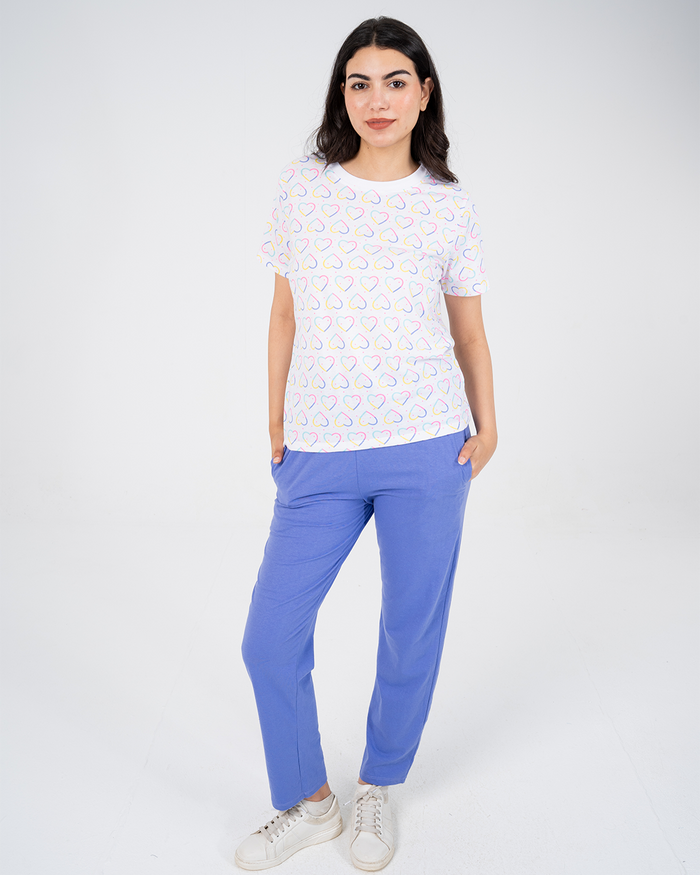 Short Sleeve Womens Pajama with Pants